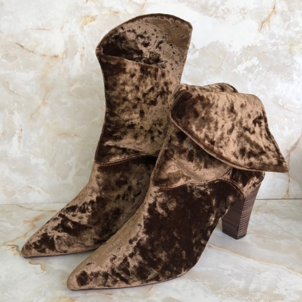 Free People Moonlight Crushed Velvet Boot Size 10 Bro… - Gem